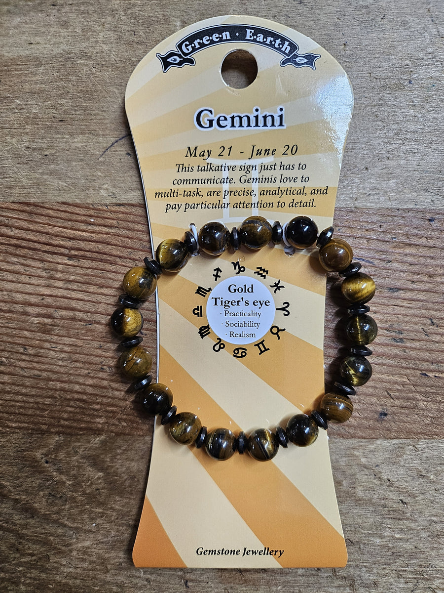 Zodiac Bracelet- Gemini- Tiger Eye – Windsor Health